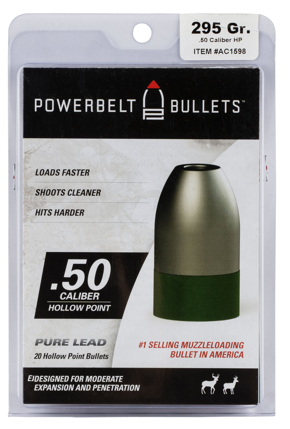 PowerBelt Bullets AC1598 Pure Lead Muzzleloader 50 Cal Lead Hollow Poi ...
